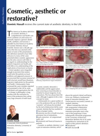 PD article Cosmetic, aesthetic or restorative_ (1) | PDF