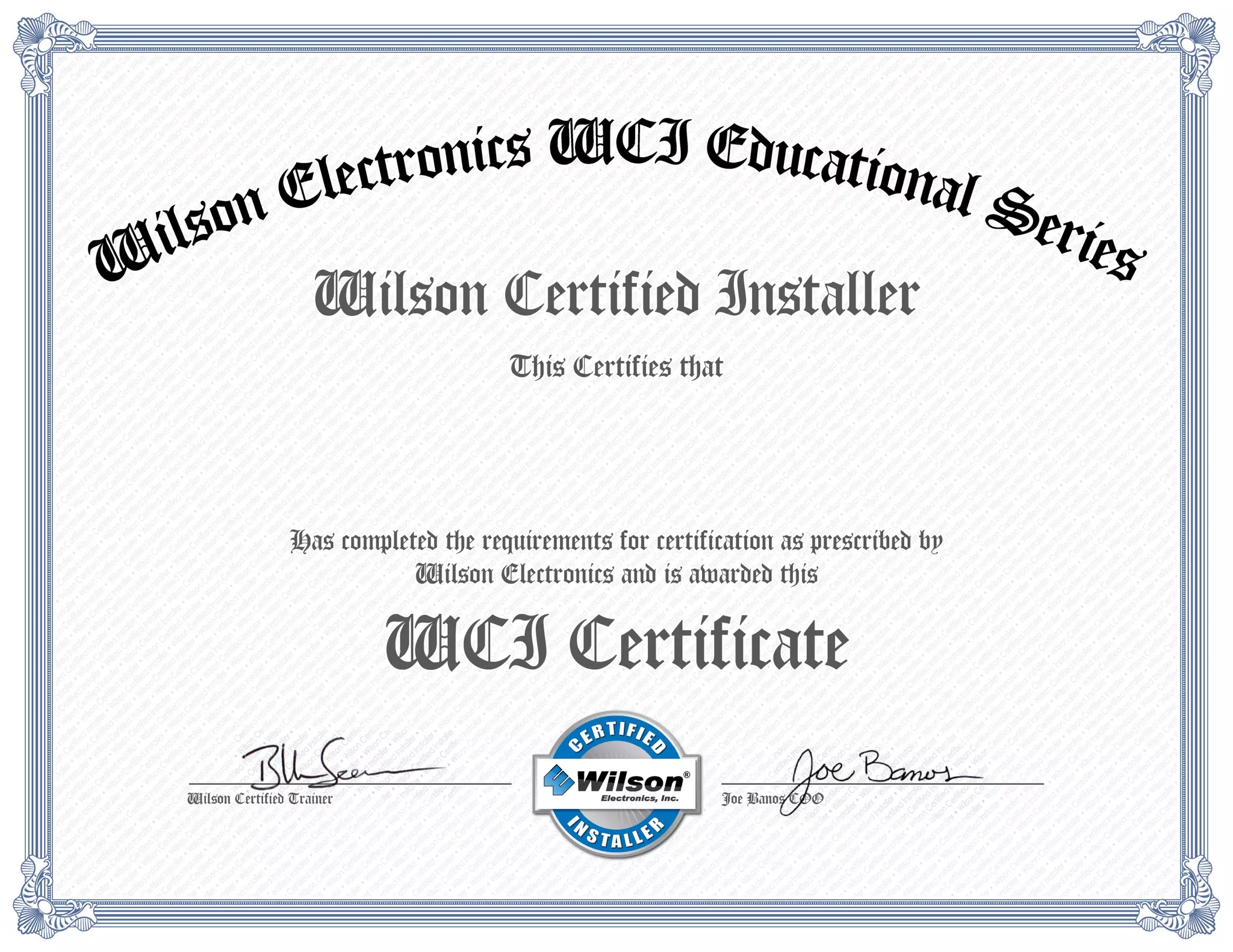 WCI Certificate | PPT