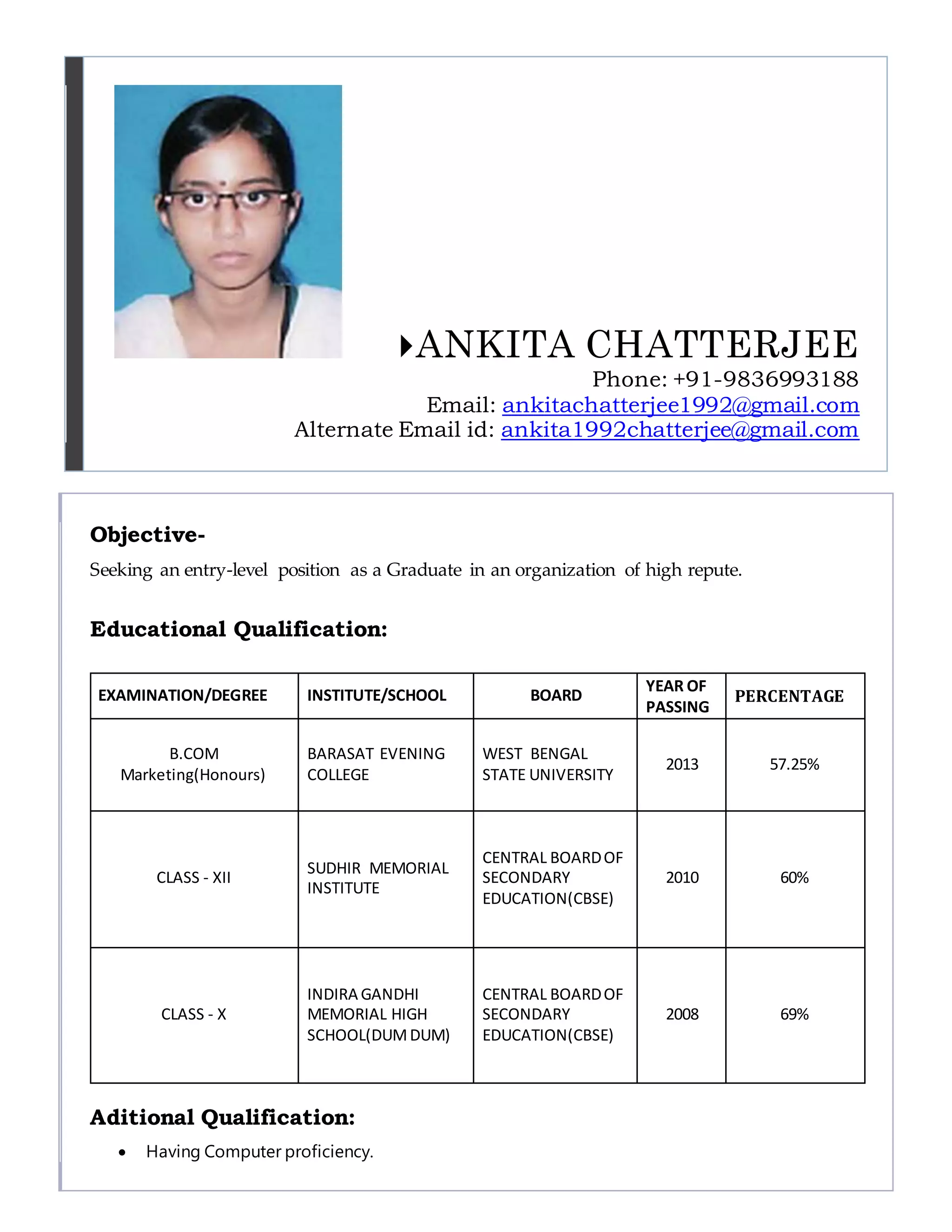 Ankita Chatterjee NEW Resume | DOCX