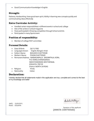 Ankita Chatterjee NEW Resume | PDF