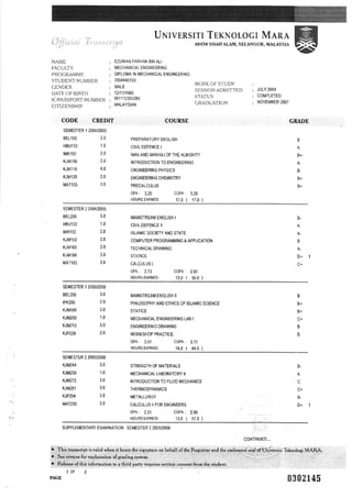 Ezuwan Cert&Transcript | PDF