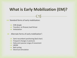 Non-Medical Barriers to Mobility in the ICU | PPTX
