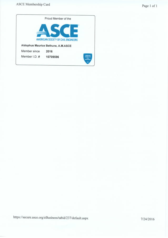 ASCE Associate Membership Card | PDF