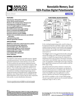 AD5235 DataSheet - (ic-component.com) | PDF