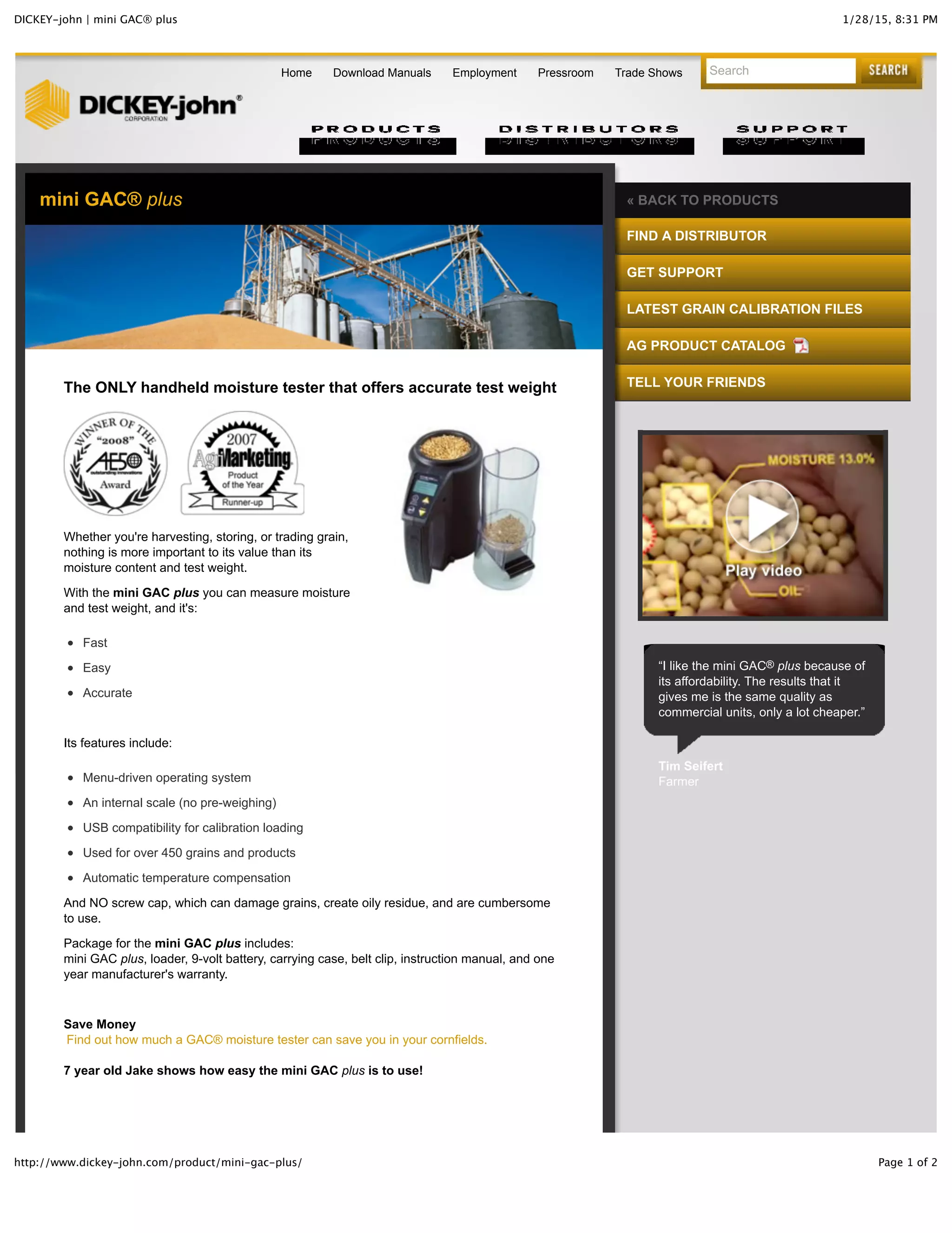 DICKEY-john | mini GAC® plus | PDF