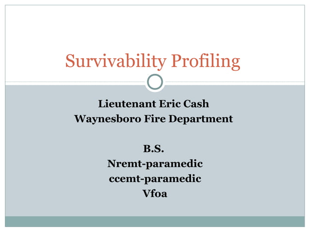 Survivability Profiling | PPT
