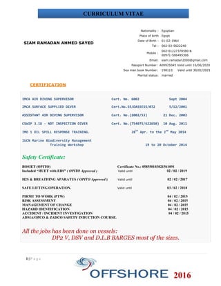 CV Siam Update 31-10-2016 | PDF | Scuba Diving | Extreme Sports