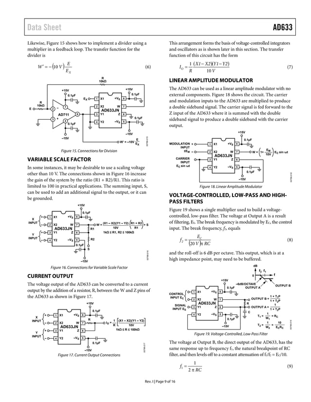Datasheet Ad633 | PDF