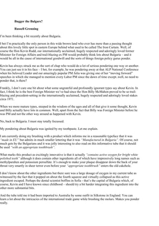 Bugger the Bulgars (1) | PDF