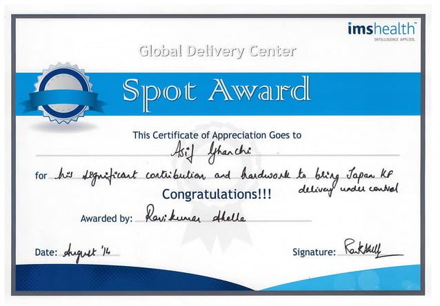 IMS - Spot Award 2014 | PPT