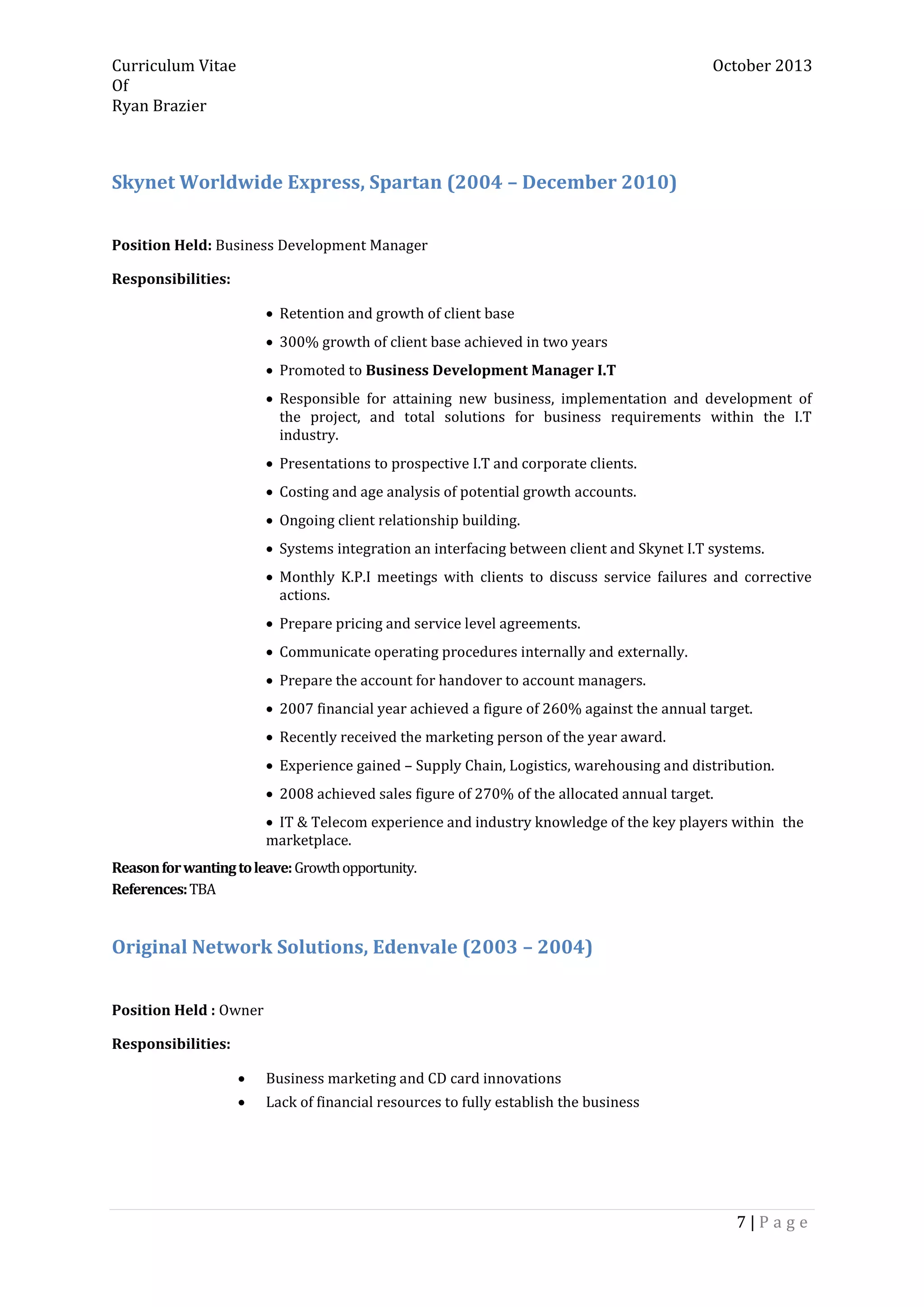 Ryan_Brazier_Curriculum_Vitae_Current_2015 | PDF