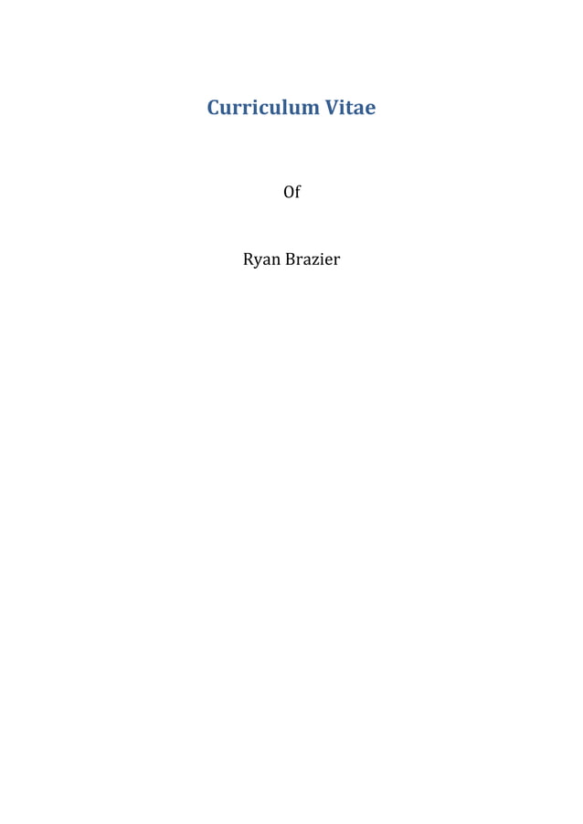 Ryan_Brazier_Curriculum_Vitae_Current_2015 | PDF