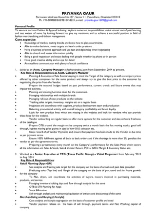 Resume Priyanka Gaur | DOC