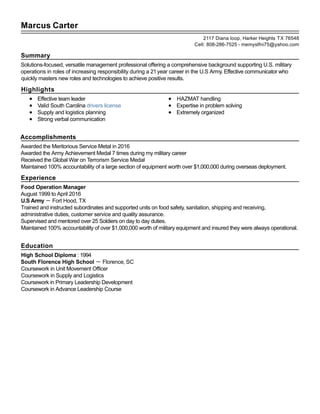 Marcus Carter Resume 1 | PDF