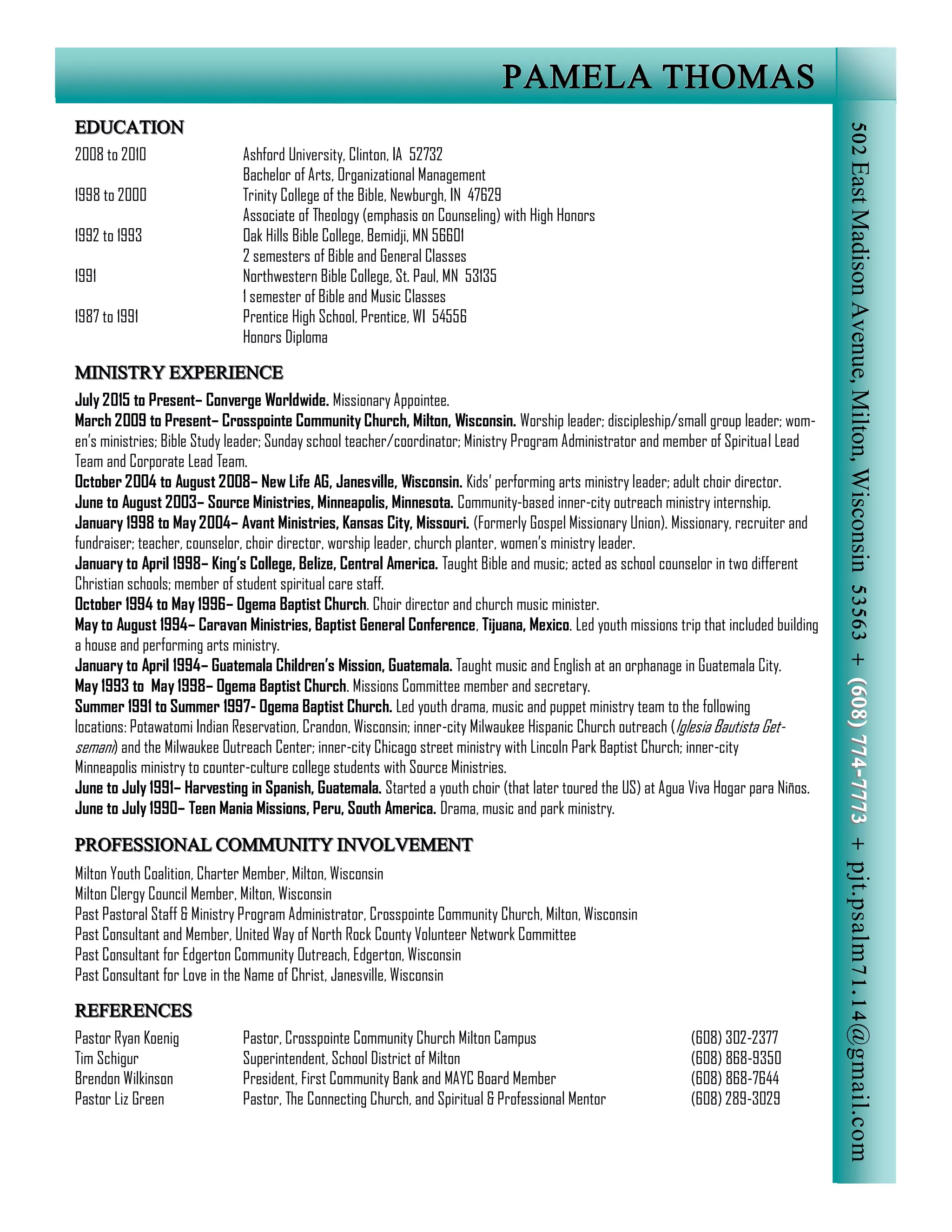 RESUME 2015 with ministry | PDF