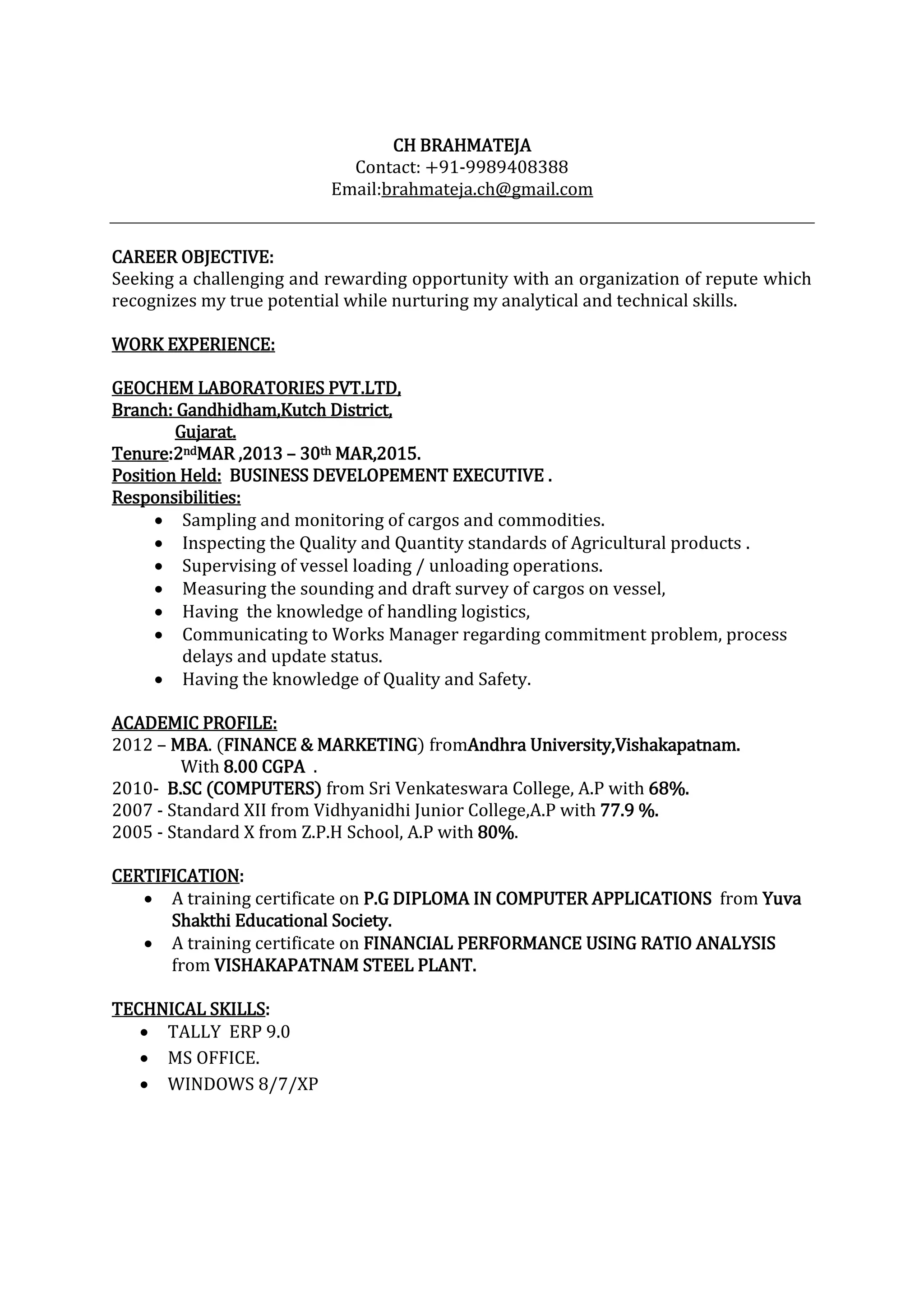 TEJA NEW RESUME | PDF