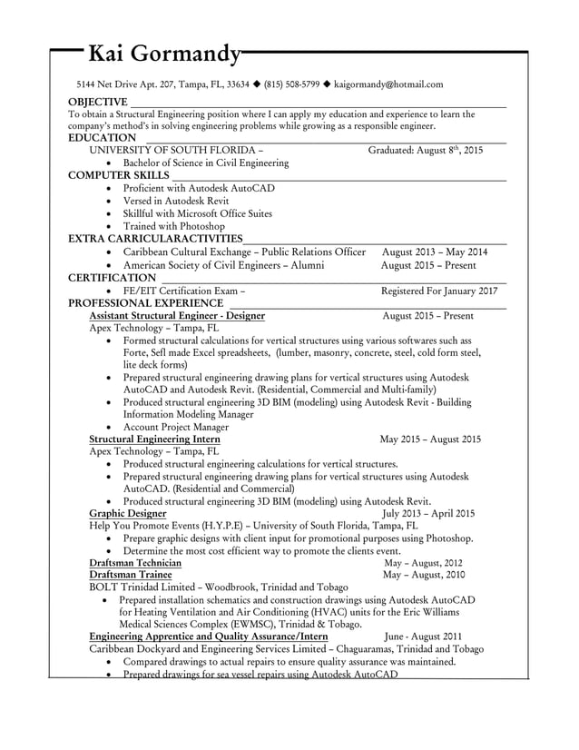 Kai Gormandy's Resume | PDF | Civil Engineering Industry | Industries