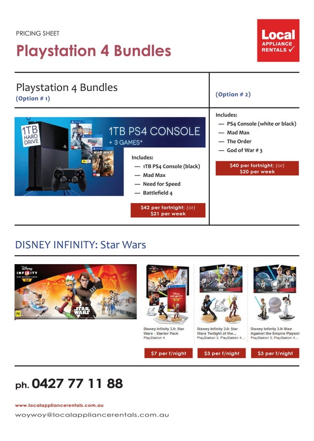 Pricing Sheet - PS4 Bundle | PDF