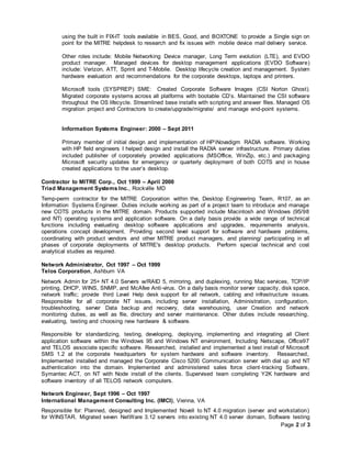 Paul Turner Resume 2015a | DOCX | Operating Systems | Computer Software and Applications