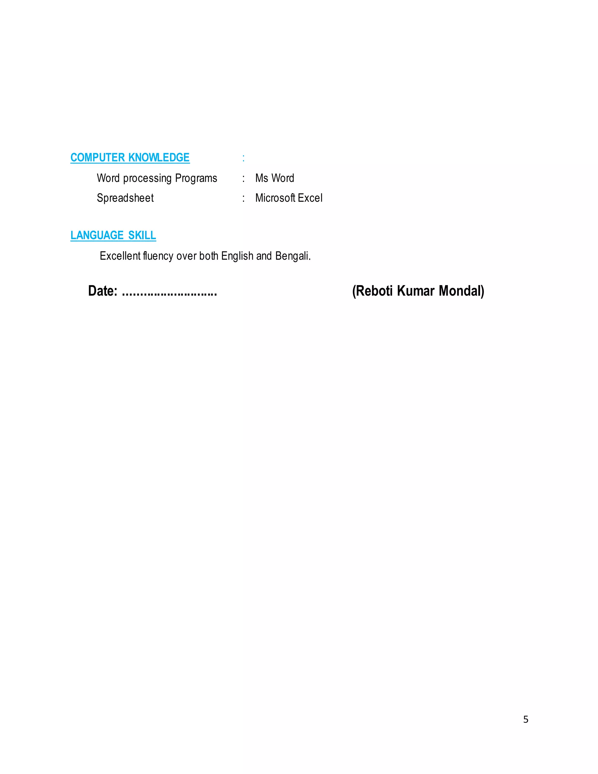 Reboti Kumar Cv. | PDF