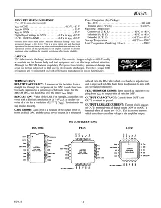 AD7524 8-Bit DAC Datasheet | PDF