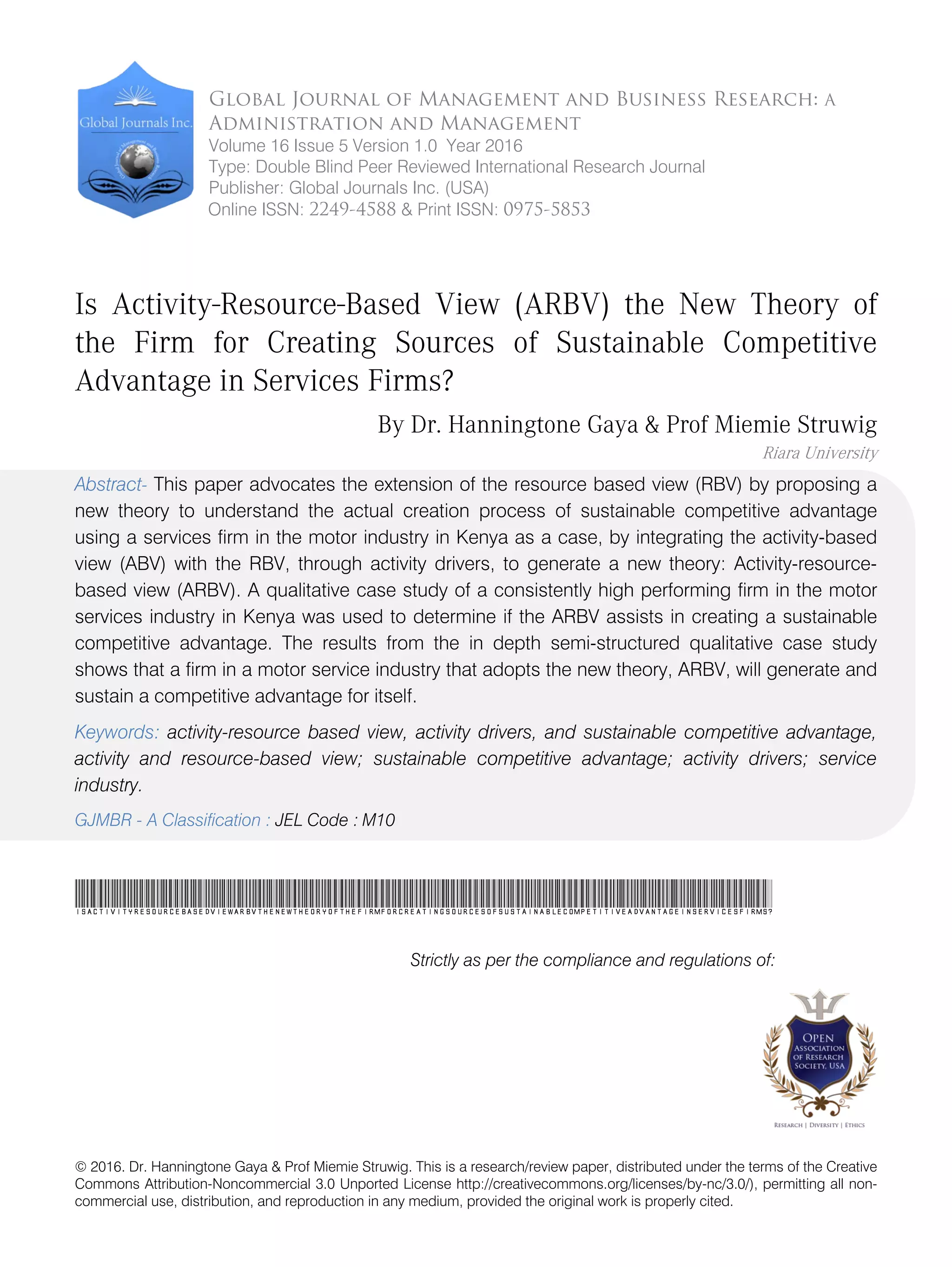 6-Is-Activity-Resource-Based-View-ARBV (1) | PDF