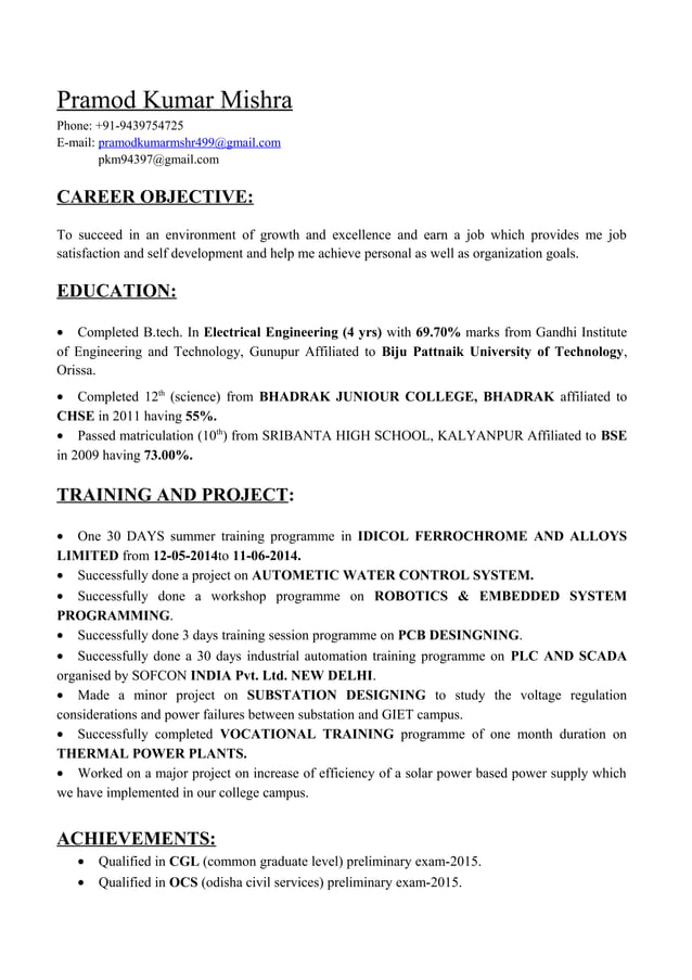 Pramod resume | PDF