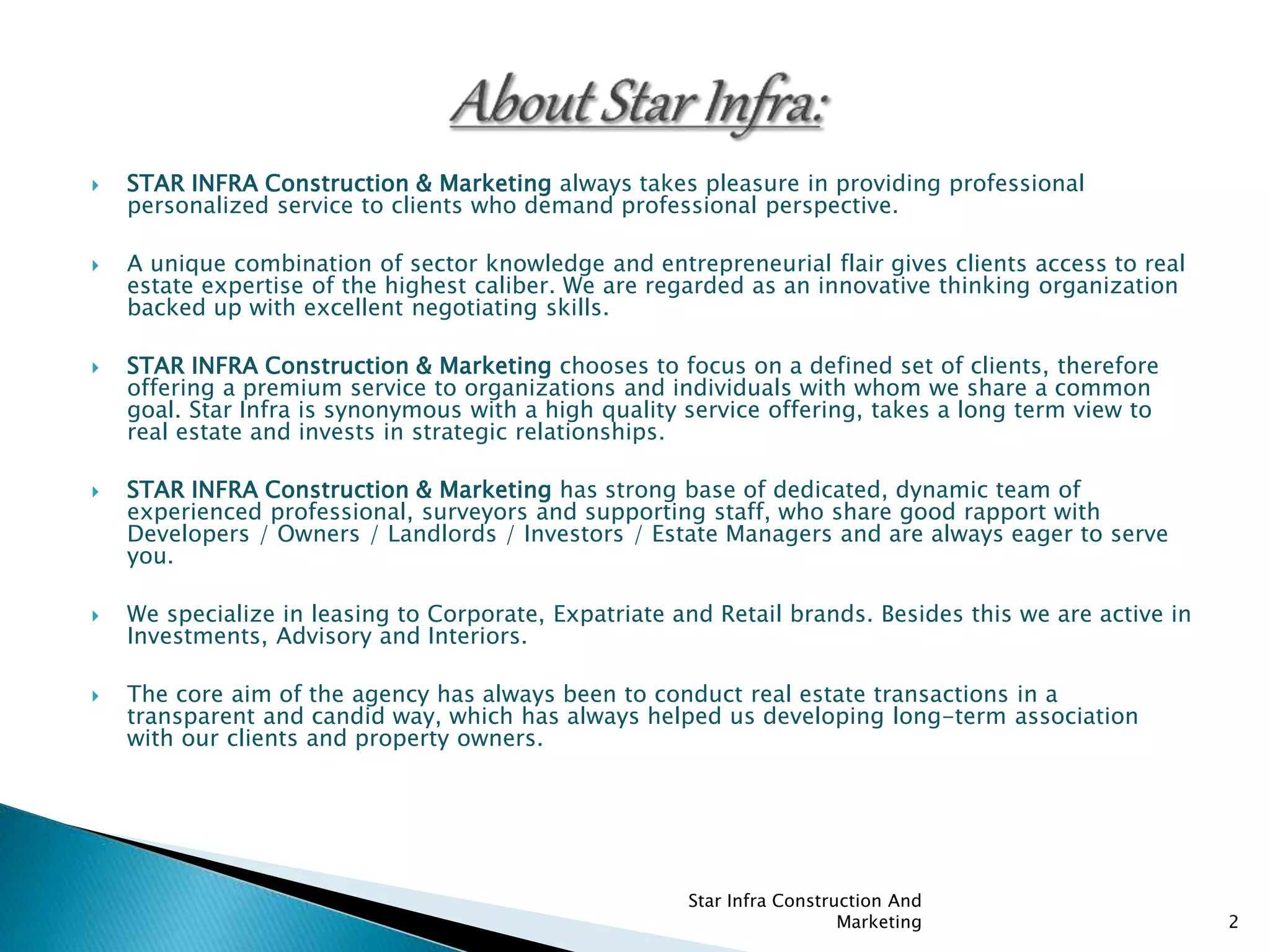 Star Infra Profile | PPTX | Real Estate Industry | Industries