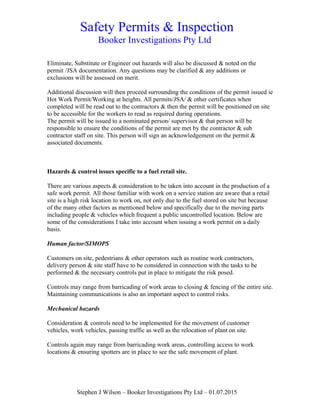 Permit Issue consideration#1 | DOC