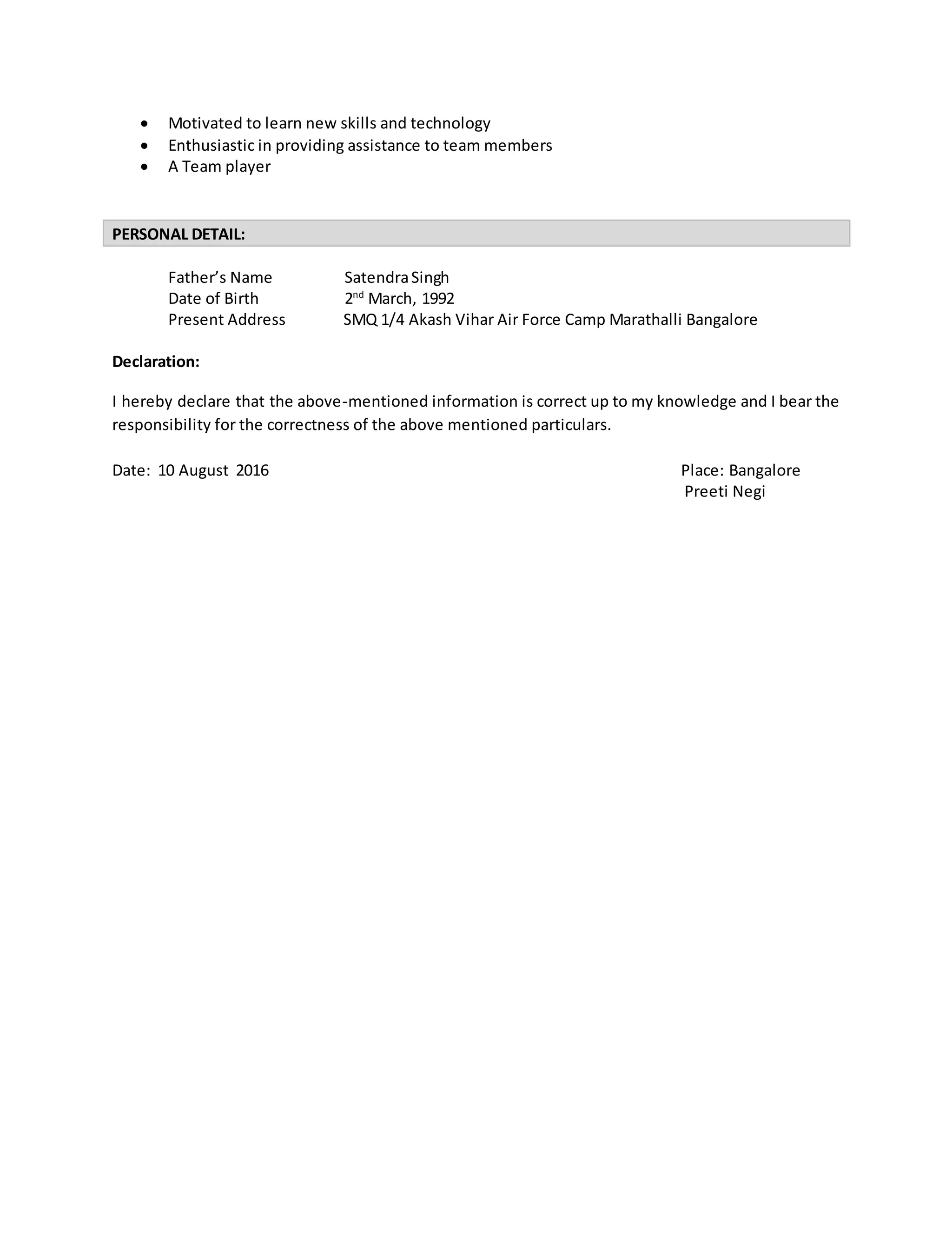 Preeti Resume | PDF