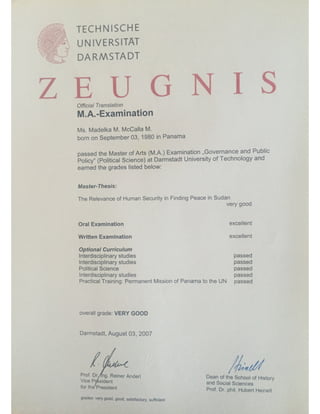 TU Darmstadt MA Certificate | PDF