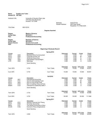 UHCL Transcript | PDF