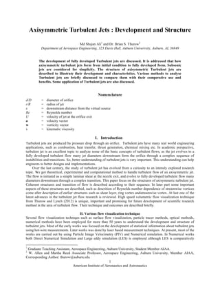 Axisymmetric Turbulent Jet | PDF