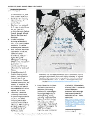 NWAB Subsistence Mapping Project Newsletter (January 2015) | PDF