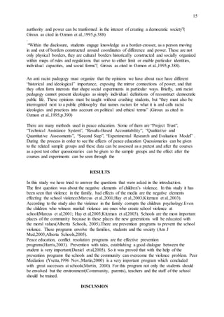 THE TEACHING OF PEACE EDUCATION | DOCX