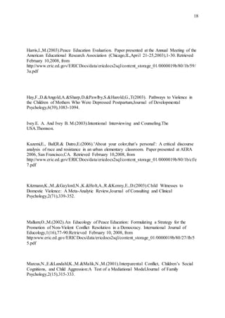 THE TEACHING OF PEACE EDUCATION | DOCX