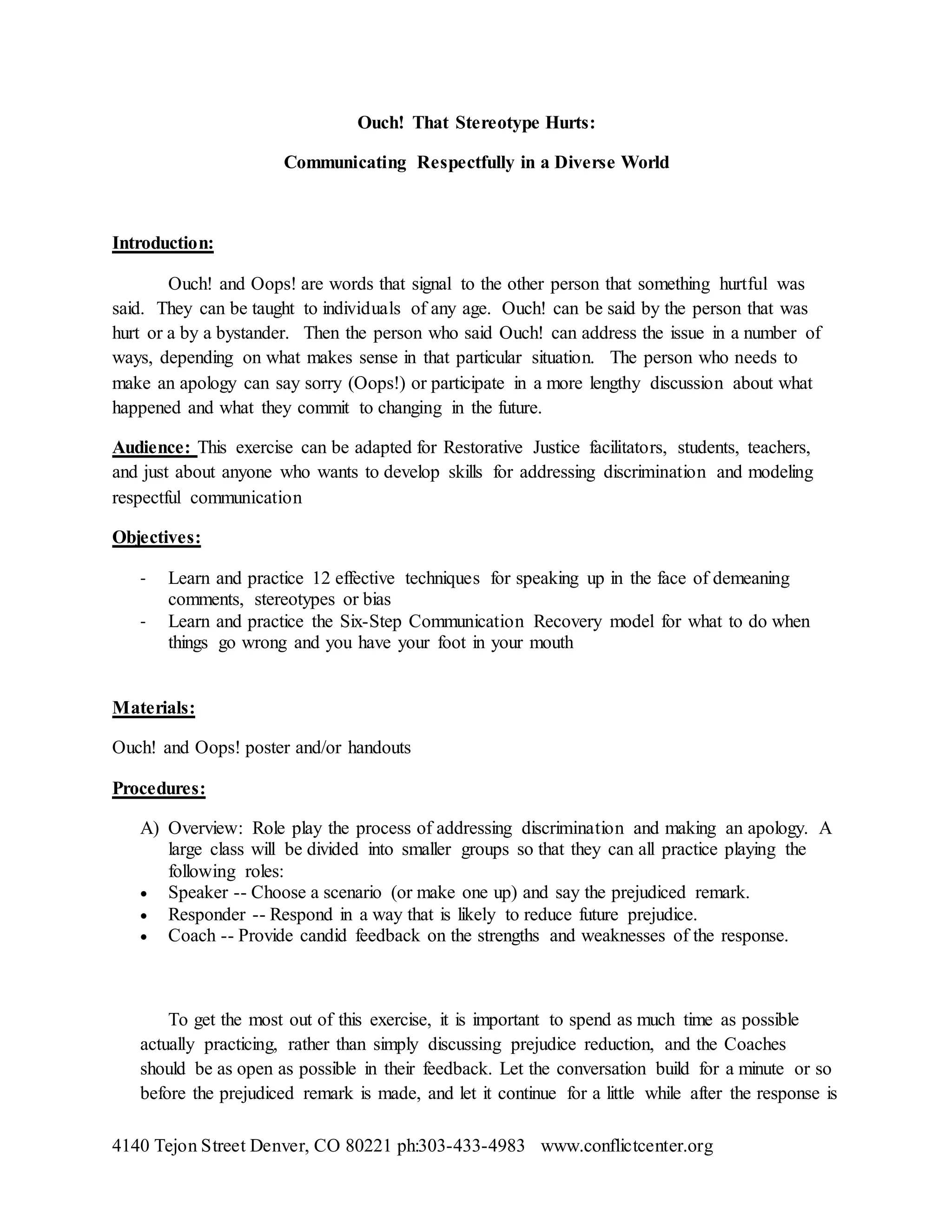 Ouch and Oops lesson | DOCX | Debated Sensitive Social Issues ...