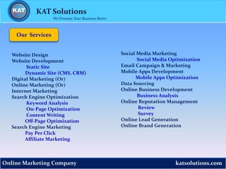 Kat-Solutions-online-marketing-Profile-PPT | PPTX | Web Development | Internet
