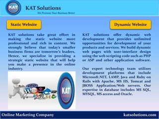 Kat-Solutions-online-marketing-Profile-PPT | PPTX | Web Development | Internet
