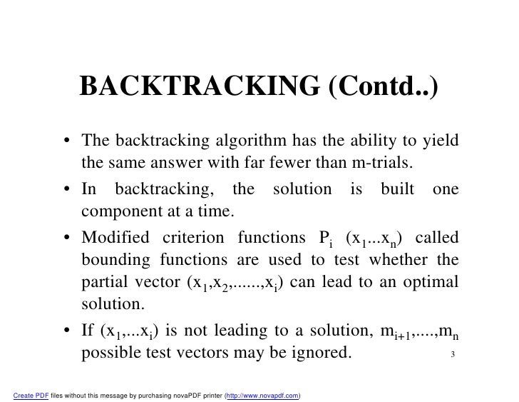 backtracking algorithms of ada