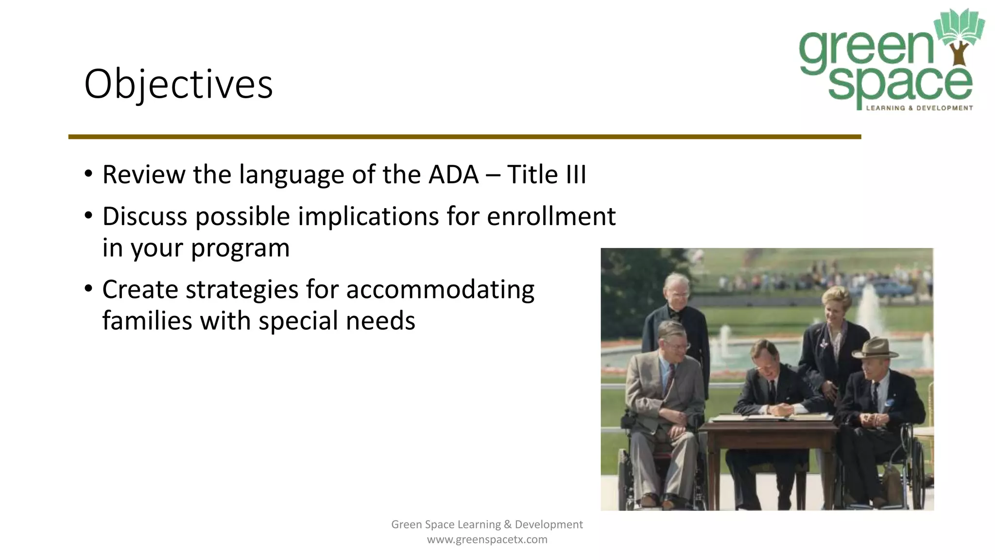 ADA, Title III: What does it mean for your program? | PPTX