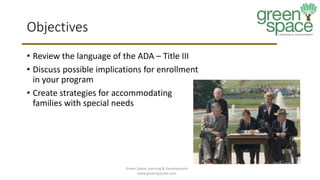 ADA, Title III: What does it mean for your program? | PPTX