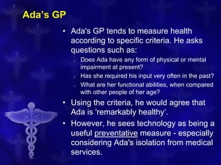 Ada: Health and well being | PPT
