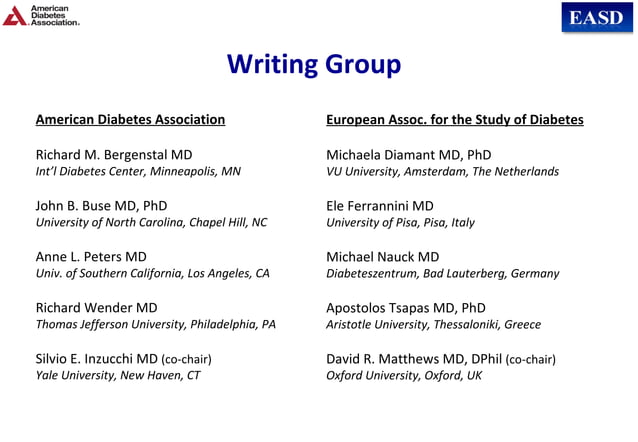 ADA EASD Position Statement Management of Hyperglycemia in T2 DM April ...