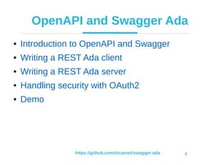 Writing REST APIs with OpenAPI and Swagger Ada | PPT