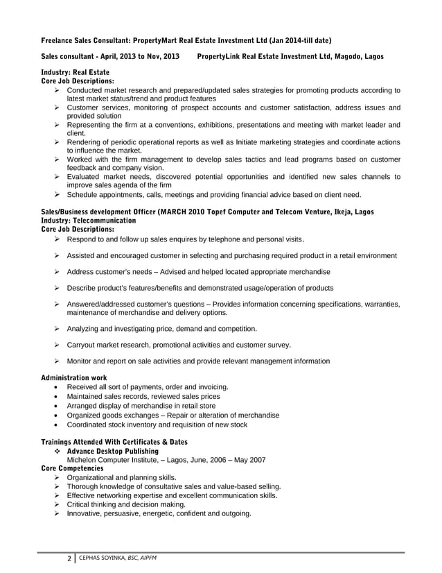 CEPHAS SOYINKA DOC | DOC | Business Administration | Business