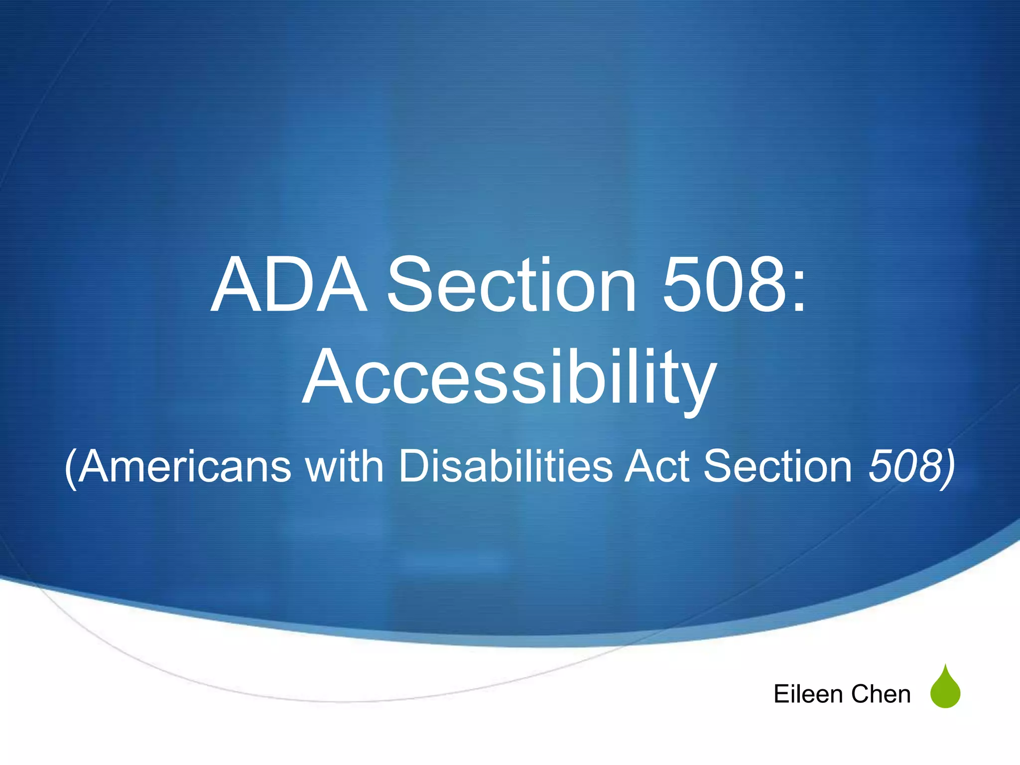 ADA Section 508 | PPTX