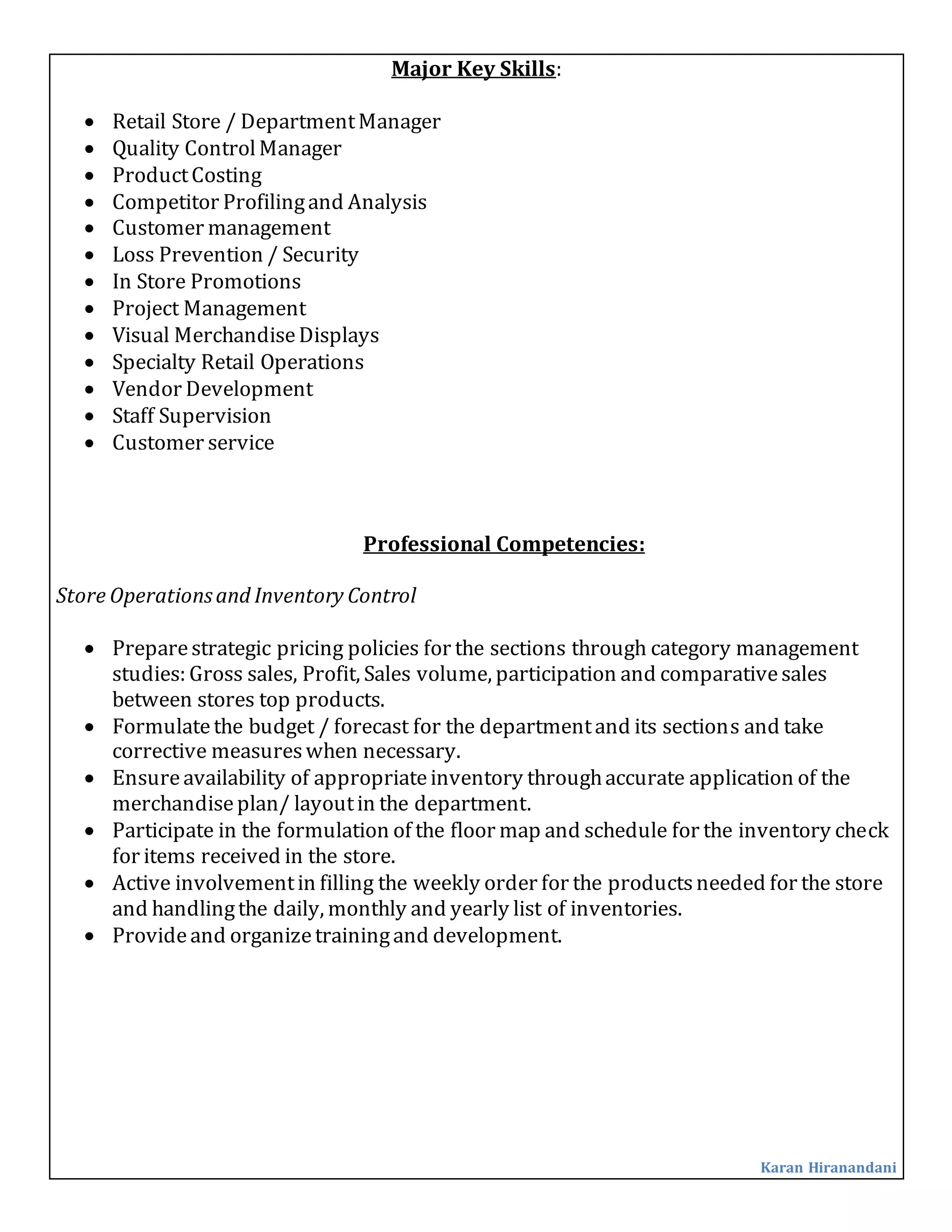 Karan Resume | DOCX | Sales | Business