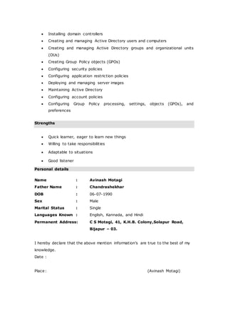 avinash resume | PDF