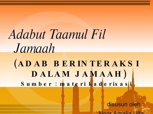 Adaabut ta'aamul fil jama'aah | PPT